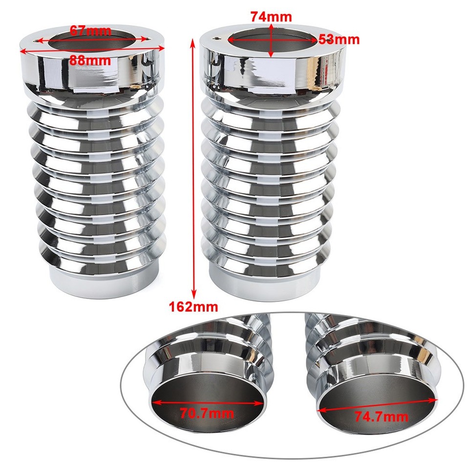 Retro Fork Boot Slider Covers Chrome For Harley Tour Road Street Tri ...