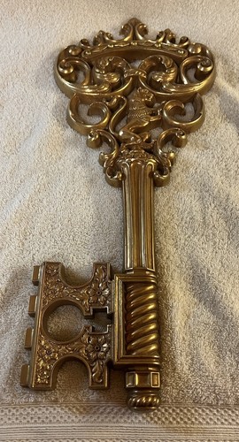 Vintage MCM SYROCO Gold Skeleton Key 3661B Wall Hanging | eBay