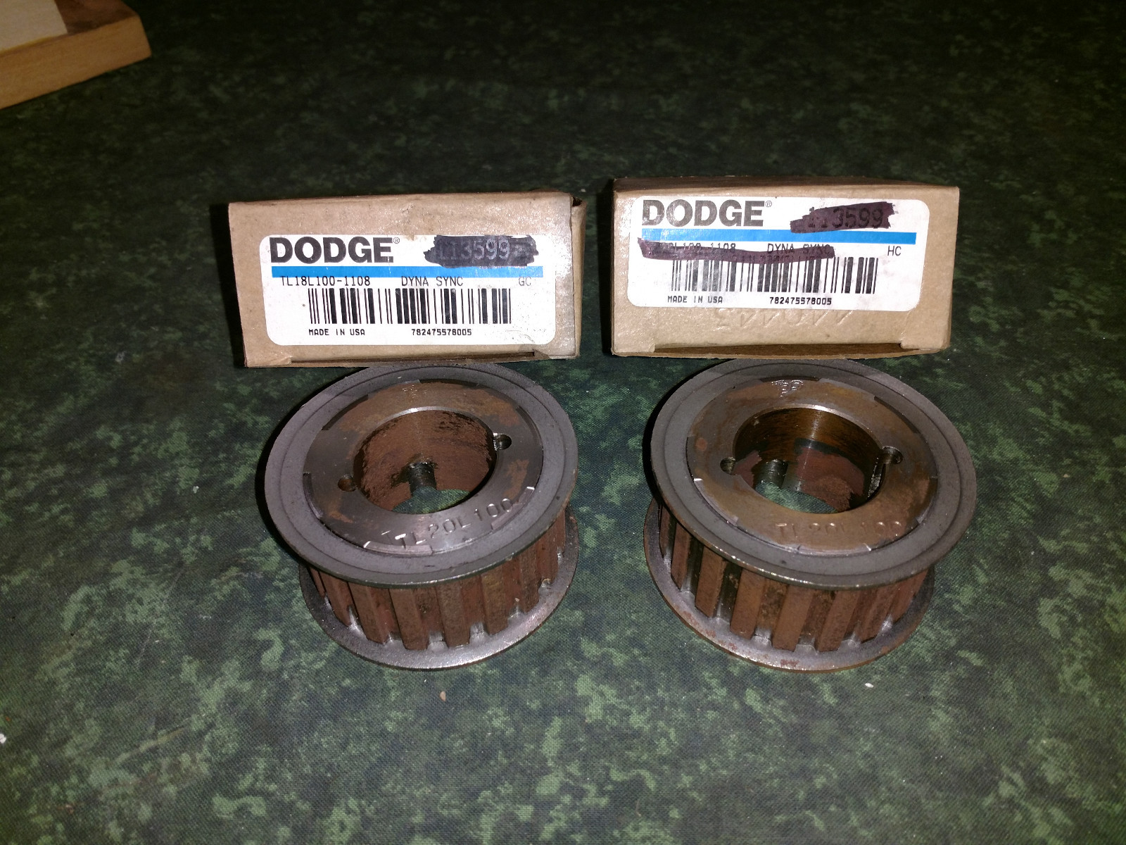 (2) NEW Dodge TL20L100 Synchronous Timing Pulleys (Light Rust) (41478 ...