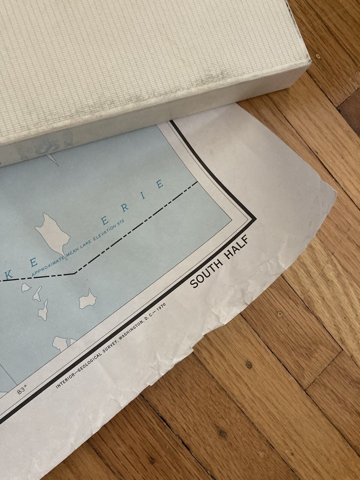 Great lakes detroit Michigan 1970 Original Vintage USGS Topo Map 33x56 ...
