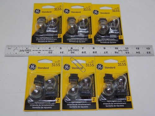 (12) New GE 3155 Miniature Lamp Bulb 20w Plastic Wedge 12 volt S8 12v ...