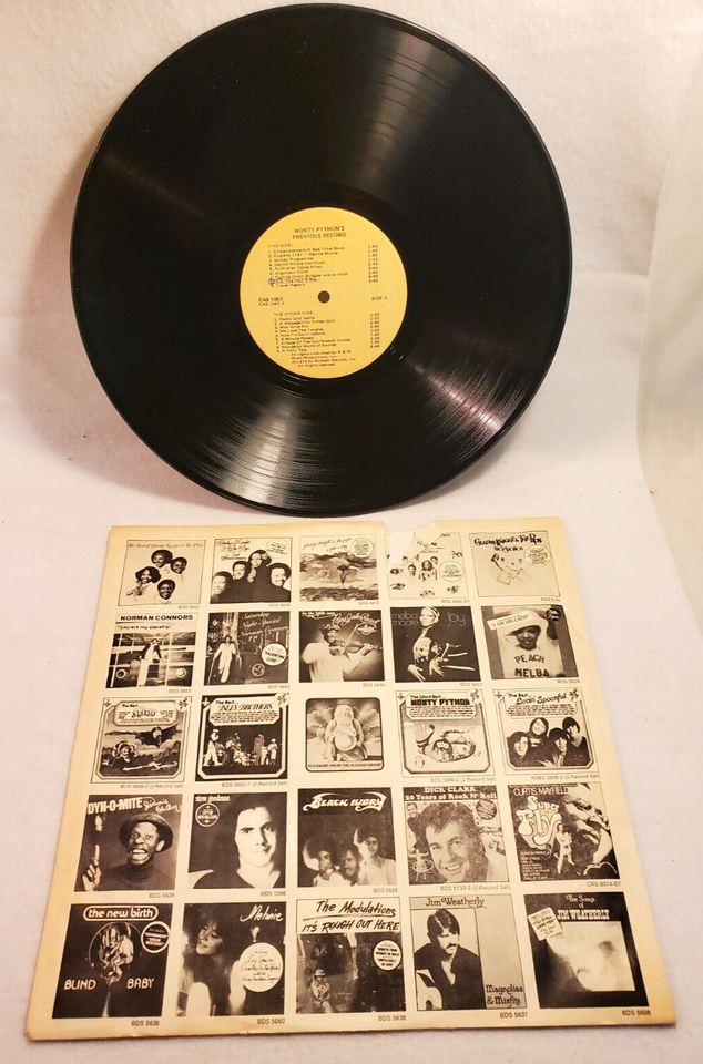 1972 MONTY PYTHON'S PREVIOUS RECORD Album LP Record CHARISMA Vinyl CUT ...