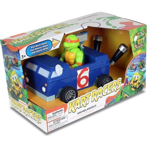 Nickelodeon TMNT Michelangelo Kart Racers Pull Back Car Teenage Mutant ...