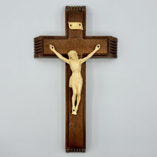 Vintage INRI Wood Sick Call Last Rites Crucifix Cross Set Jesus Christ ...