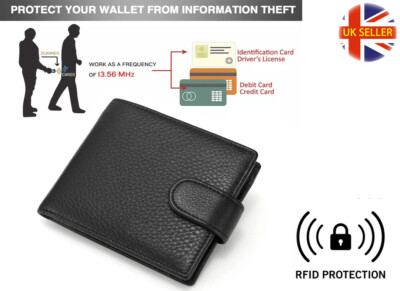 Mens Genuine Leather Wallet | RFID Protected Push Button Foldable ...