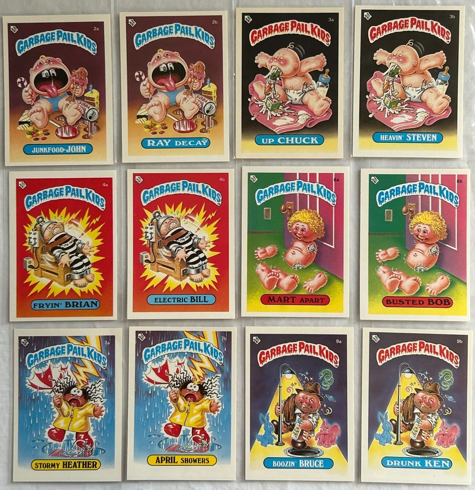 1985 Topps Garbage Pail Kids UK Mini 1ST SERIES 1 Set 82-Card GPK Nasty ...