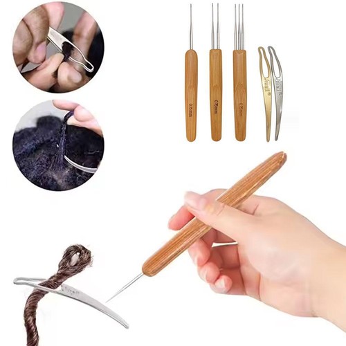 Wooden Crochet Dreadlocks Braid Needle Knit Hair Making Braiding Tool↕ ...