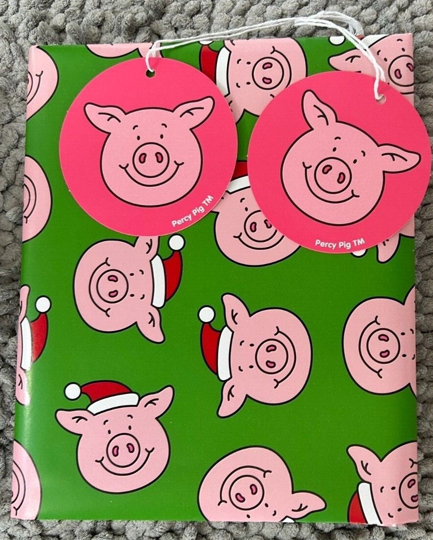 M & S Percy Pig Birthday Card -Gift tags-Gift Bag + tag -3D Pop-up card ...