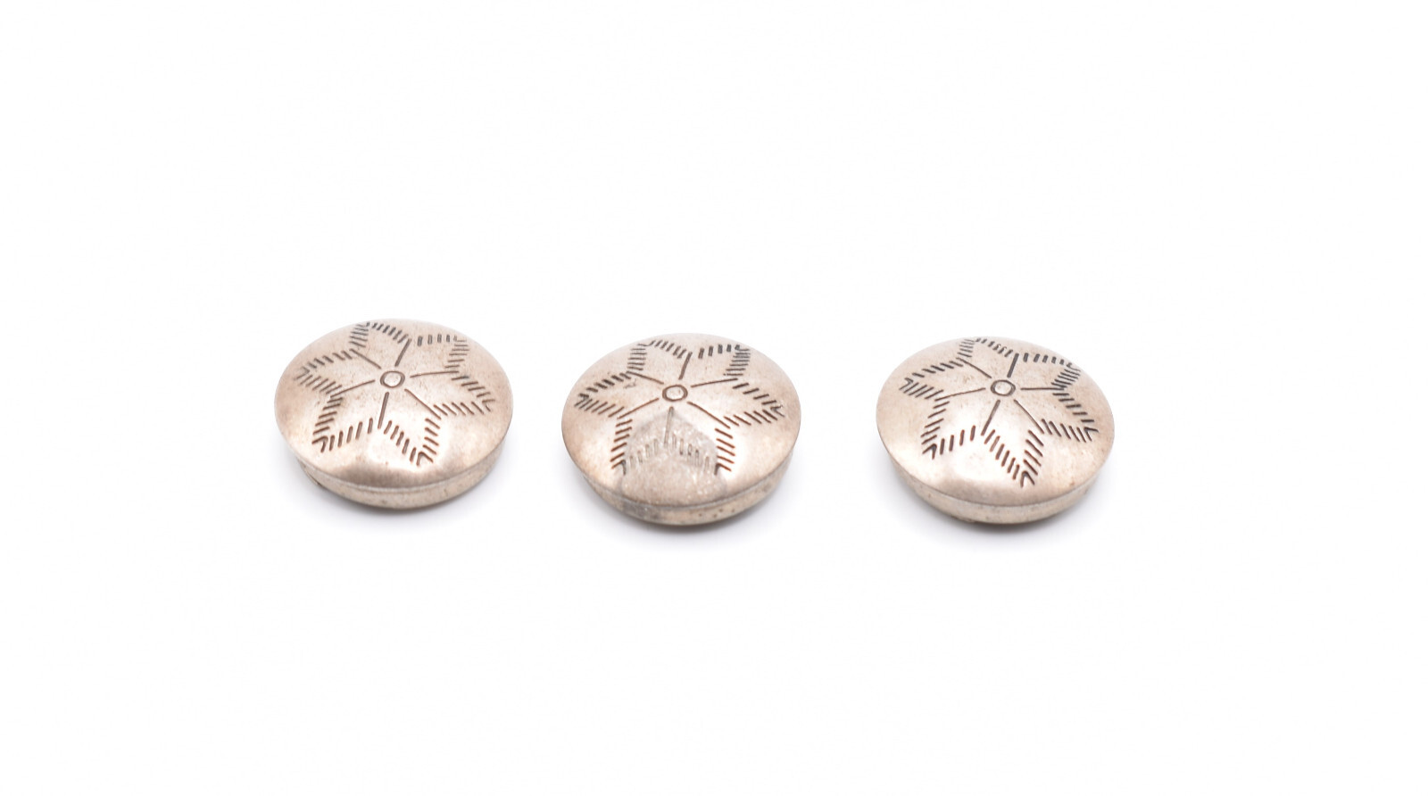 Set of 3 Vintage Silver Tone Metal Button Covers | eBay