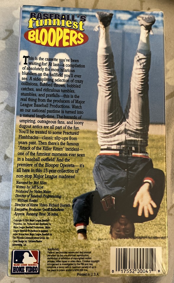 Baseball's Funniest Bloopers - VHS - New & Sealed 17552000419| eBay