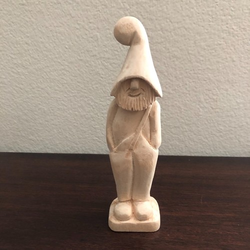 Vintage Hand Carved Wood Gnome Figurine | eBay
