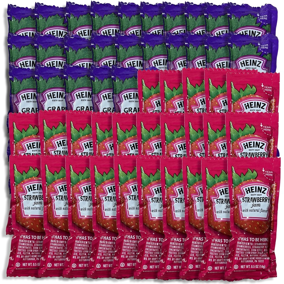 Grape Jelly & Strawberry Jam Single Serve Packets Combo | Pack of 50 | eBay