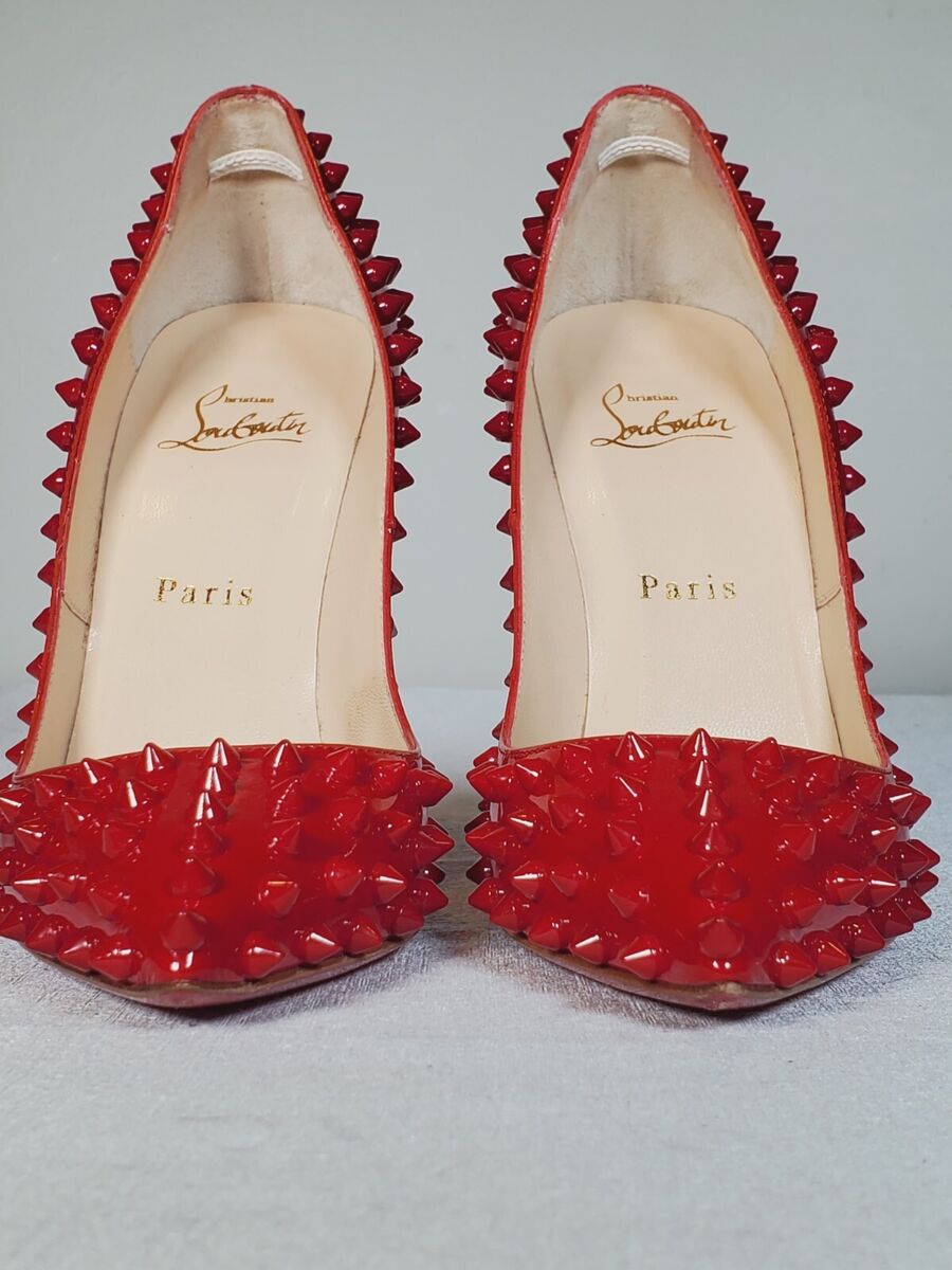 Christian Louboutin Pigalle Spikes 120 Patent in Red Women's Christian Louboutin Pigalle Spikes 120 Patent in Red Women's