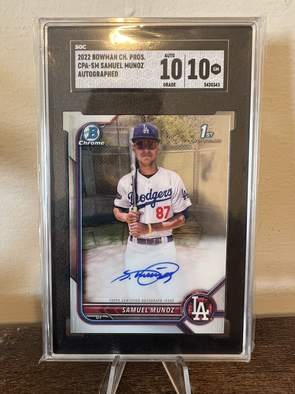 SAMUEL MUNOZ 2022 CHROME 1ST PROSPECT AUTO #CPA-SM SGC 10 GEM MINT 10 ...