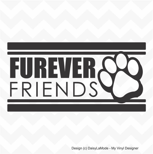 Furever Friends vinyl wall or window sticker car home removable DIY dog ...