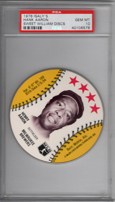 1976 Isaly's/Sweet William MSA Discs Hank Aaron PSA 10 | eBay