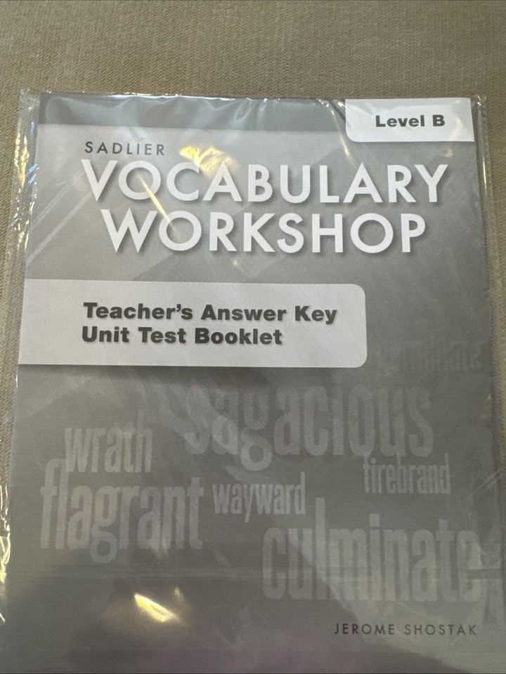 Sadlier Vocabulary Workshop level B Unit Test Booklet And Answer Key | eBay