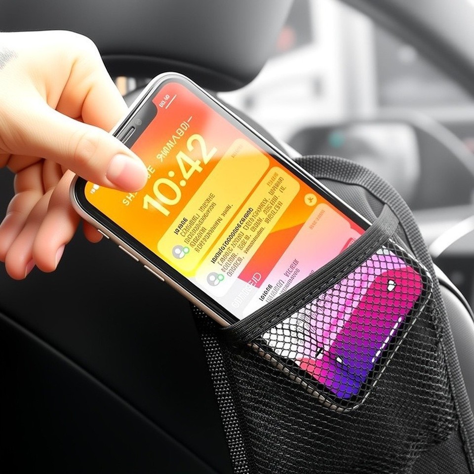 Oxford Cloth Car Seat Organizer with Transparent Mesh and Elastic ...