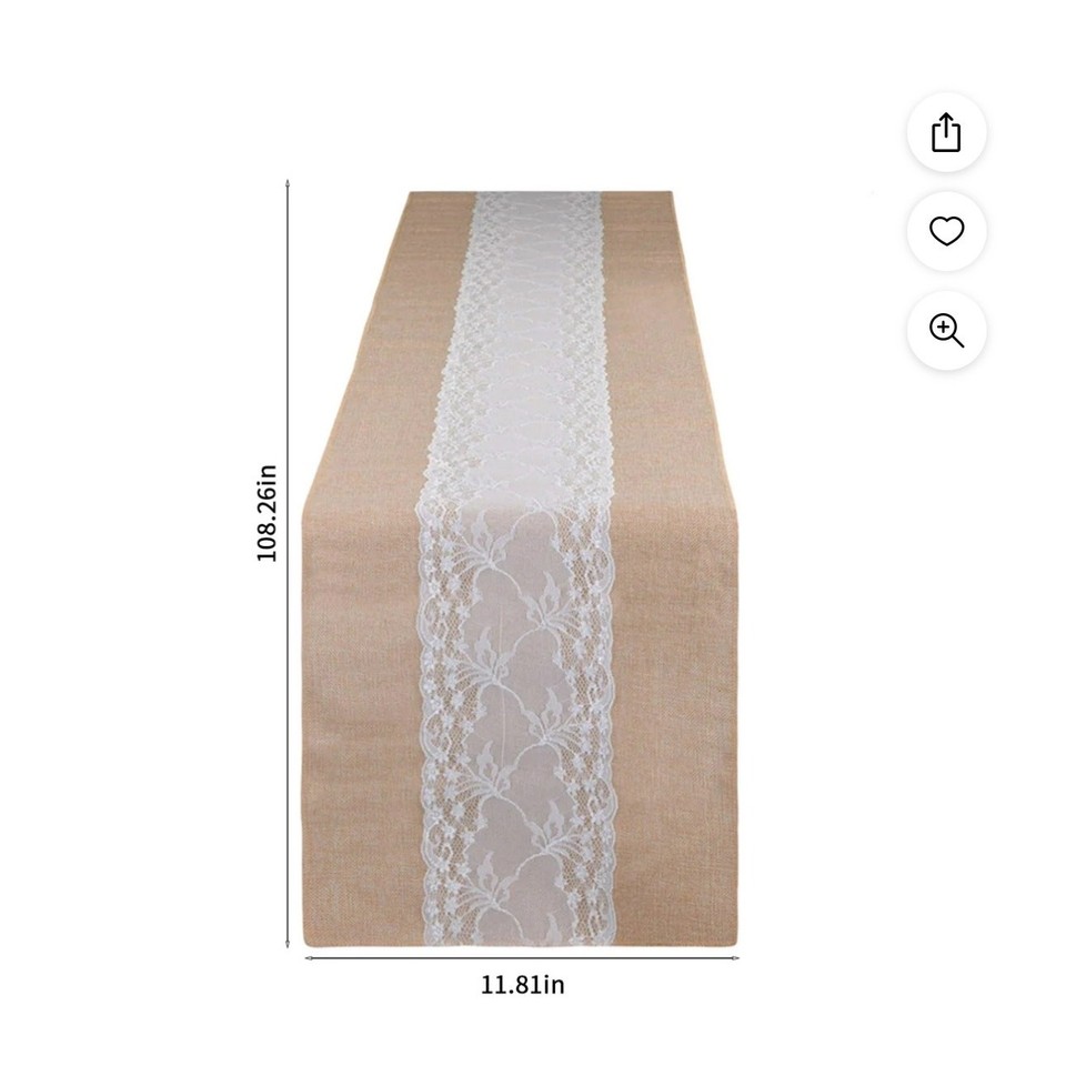 Burlap & Lace 108” Table Runner | eBay