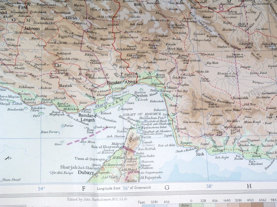 1959 VINTAGE MAP OF IRAN PERSIA SCALE 1: 4,000,000 / TEHRAN INSET MAP ...