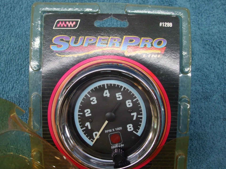 New old Stock MW Super Pro Tachometer 8000 RPM Tach with shift lite. | eBay