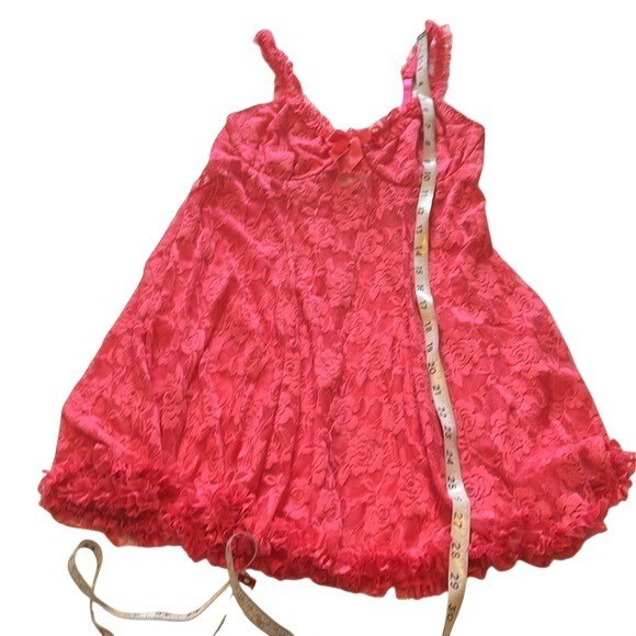 VTG-Cinema Etoile-M-hot pink-lace slip,baby doll,slip dress,seen on ...