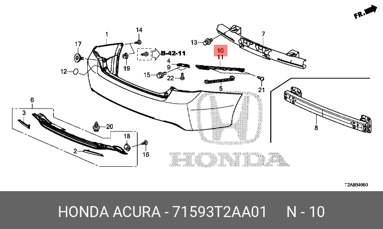 Genuine OE Bracket Plastic 71593T2AA01 for Honda 71593-T2AA01 | eBay.de