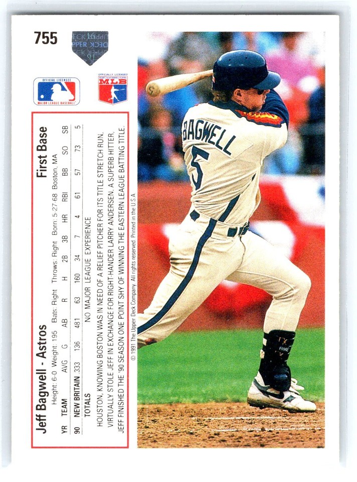 Jeff Bagwell 1991 Upper Deck #755b Rookie | eBay