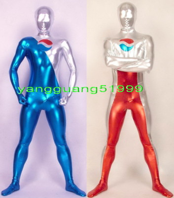 Unisex Pepsi Suit Outfit Red and Blue Shiny Metallic Pepsi Catsuit ...