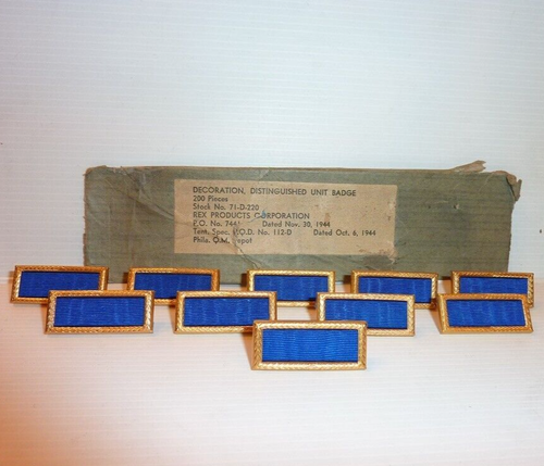 Lot de 10. BADGES / Insignes Distinguished citation 1944 Original US ...