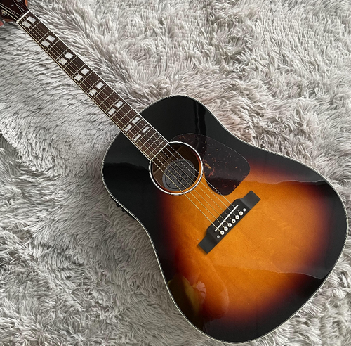 Handmade GJ-45 Acoustic Guitar Sunburst Solid Spruce Top Rosewood ...