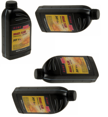 4 Liters Pack Rowe DOT4 Low Viscosity Brake Fluid kit Set DOT 4 for ...