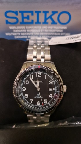 SEIKO PROSPEX SRPB57 Sky NaviTimer Pilot Aviator Watch 4R35 Steel ...
