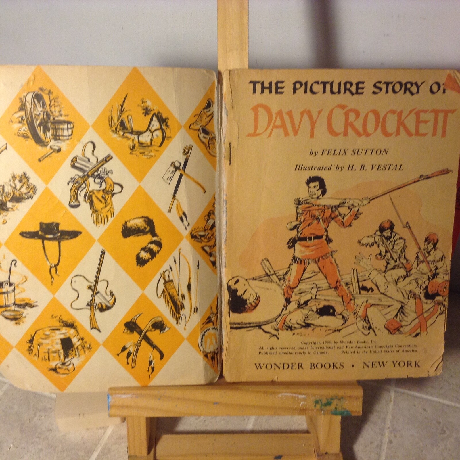 Original Vintage 1955 'The Picture Story of Davy Crockett' Wonder Books ...