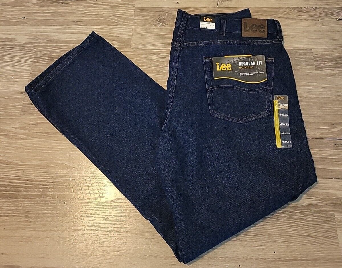 New Men's Lee 40x32 Regular Fit Bootcut Pepper Pre Wash Jeans 100% ...