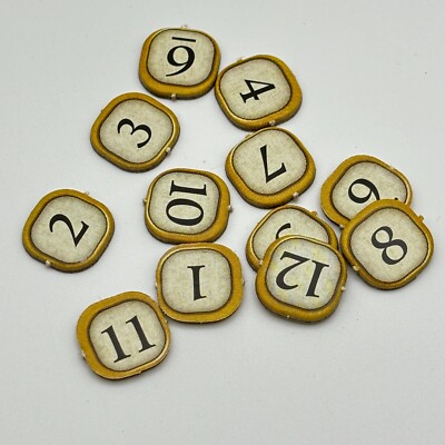 Dungeon Fantasy Board Game 12 Number Tokens 2004 Replacement Pieces ...