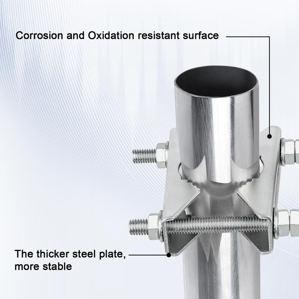 2 Pack Antenna Mounting Kits 2 inch Pole to Pole Clamp Heavy Duty ...