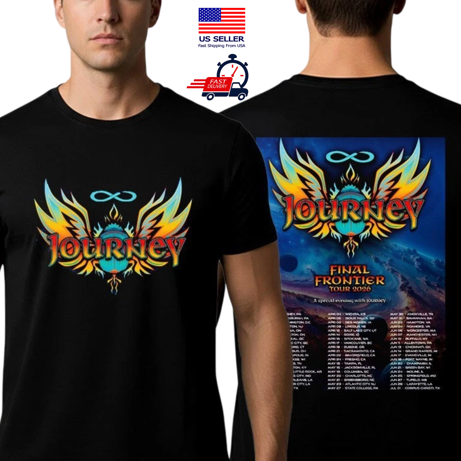Journey Band Final Frontier Tour 2026 Schedule Tour Dates Unisex T ...