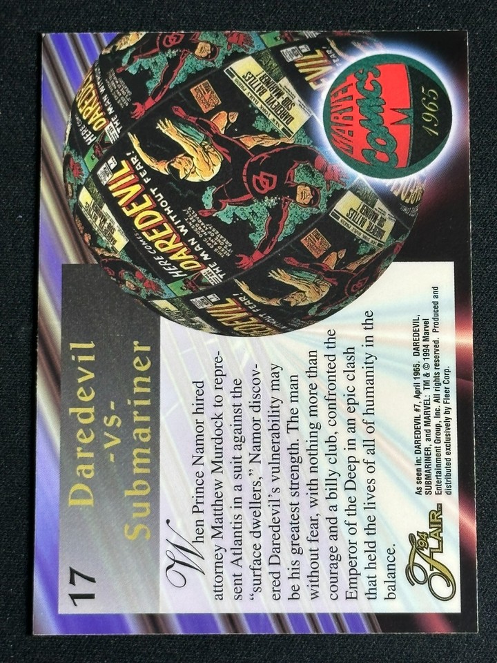 1994 Flair Marvel Daredevil vs Submariner #17 MCU | eBay