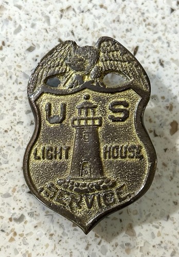 VINTAGE ORIGINAL BRASS US LIGHTHOUSE SERVICE BADGE | eBay