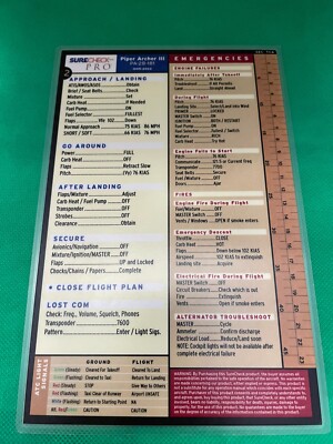 SURECHECK PRO Checklist - PIPER ARCHER III PA-28-181 1995-2000 - PILOT ...