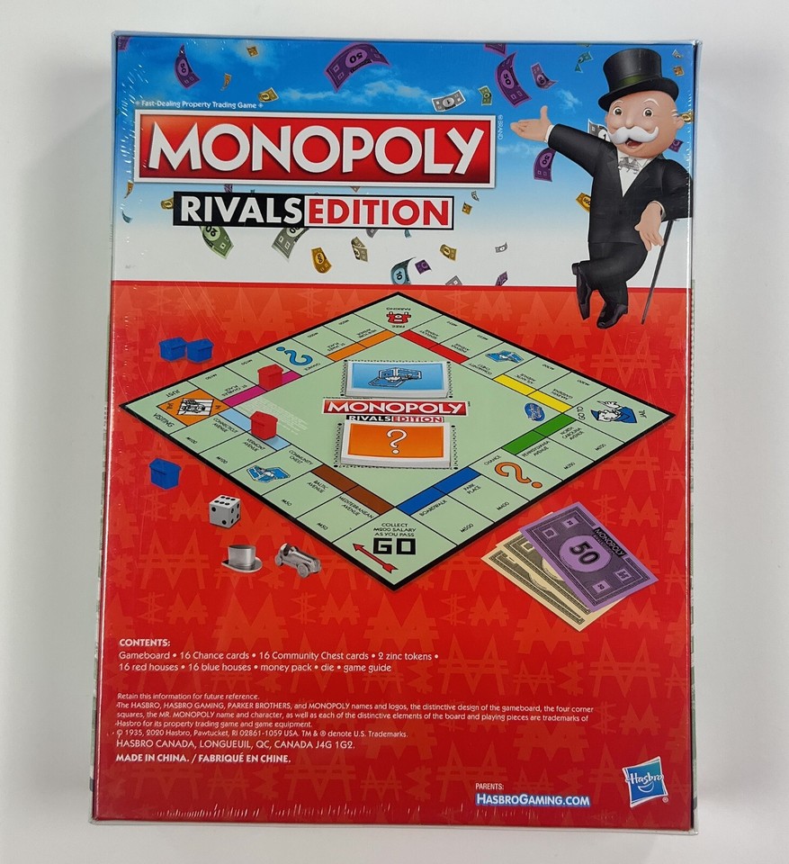 Monopoly Rivals Edition Hasbro Board Game Brand New Factory Sealed ...