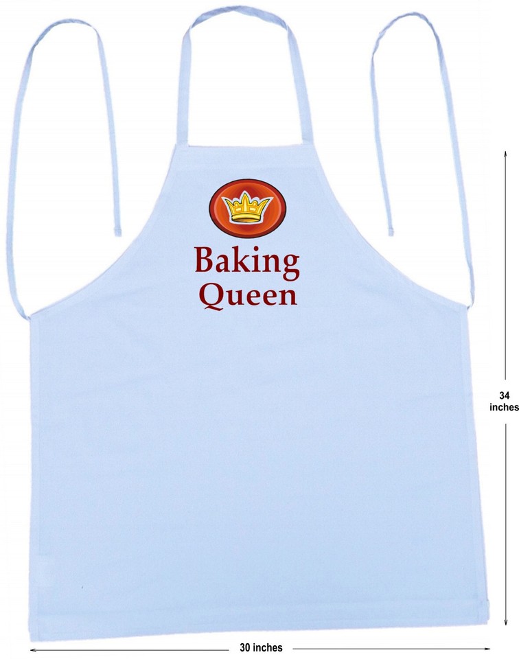 Cute Kitchen Apron Baking Queen, White Cooking Aprons For Women ...