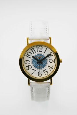 Scottsdale Polo Watch Unisex Stainless Steel Gold Leather White Blue ...