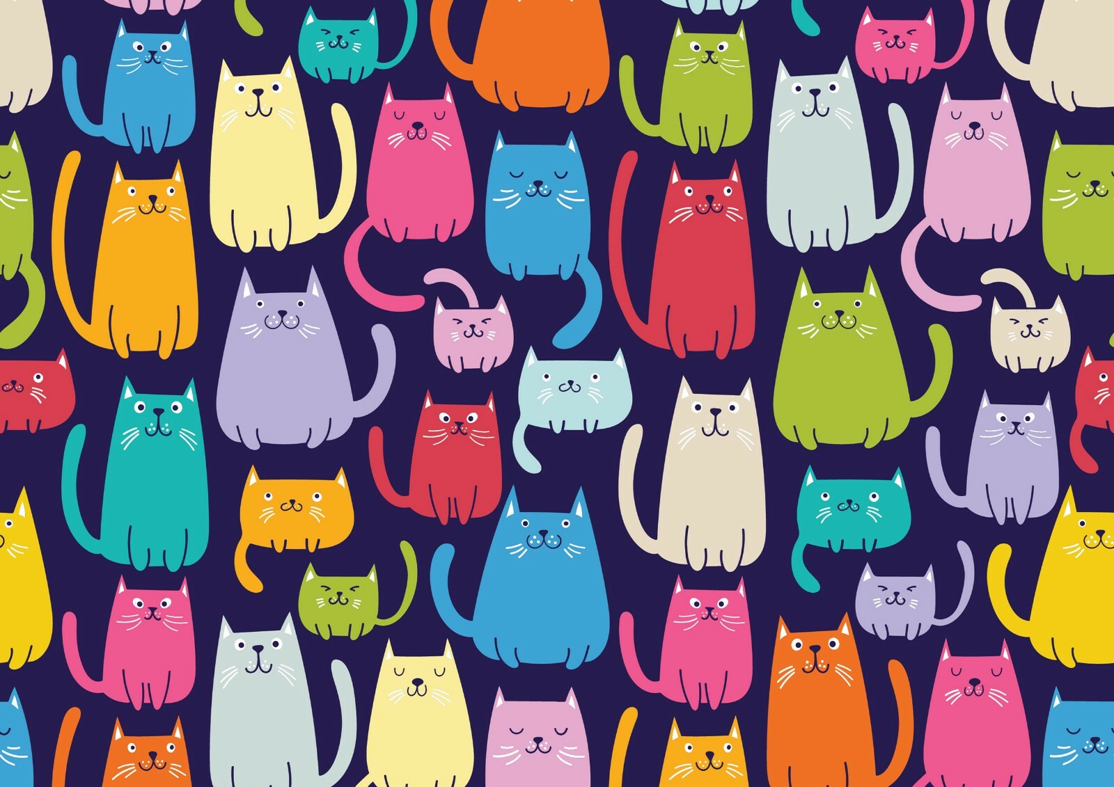 A4| Cartoon Cat Print Poster Size A4 Cats Kitten Mum Auntie Poster Gift ...