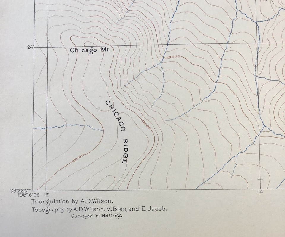 1882-1897 Colorado Tenmile District Kokomo Recen Survey Topographical ...