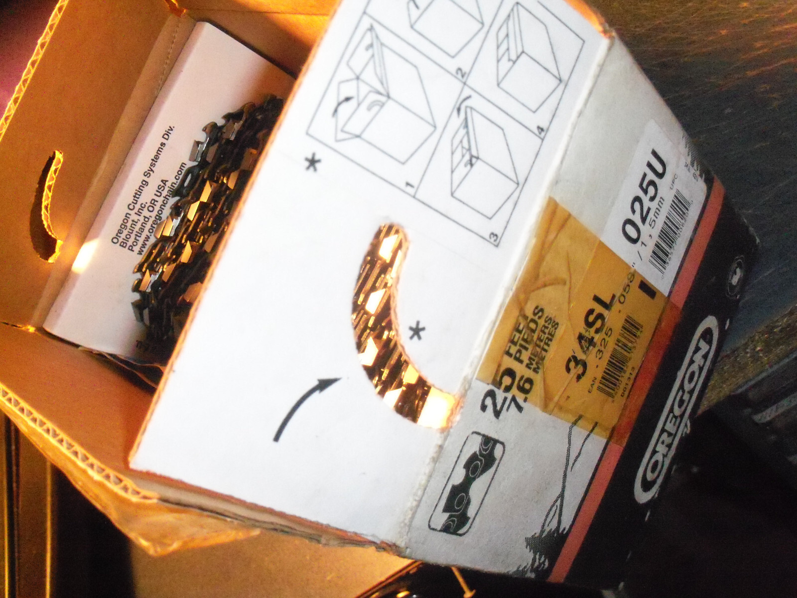 NEW ROLL OF OREGON SAW CHAIN 34SL 058 25 FOOT ROLL OEM | eBay