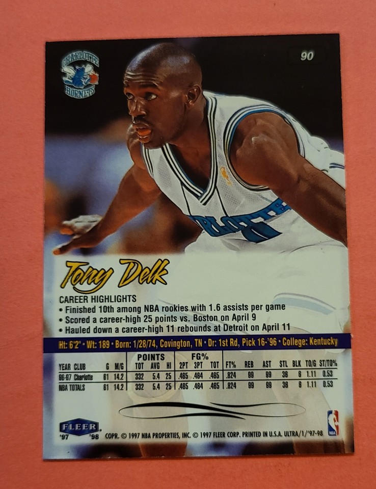 1997 Ultra #90 Tony Delk NM-MT | eBay