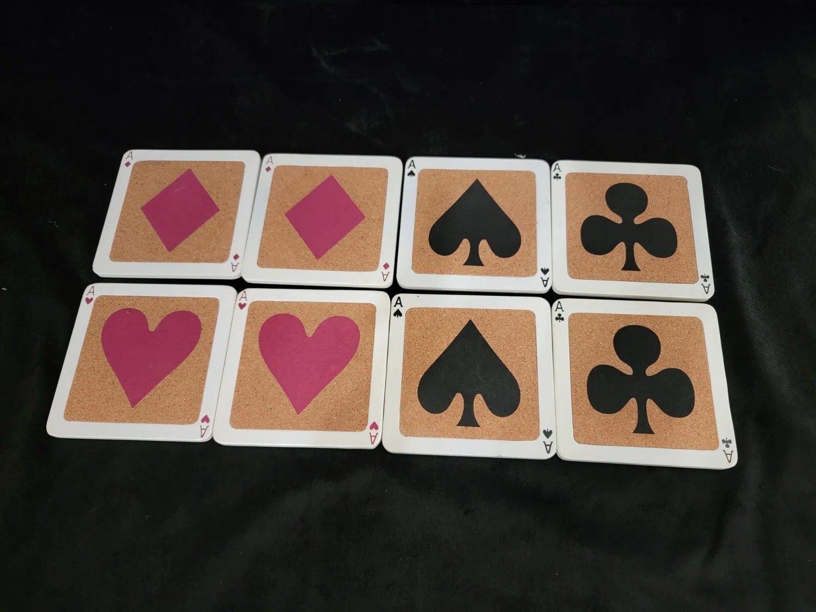 Aces Playing Card Square Wood and Cork Coasters Set Of 8 | eBay