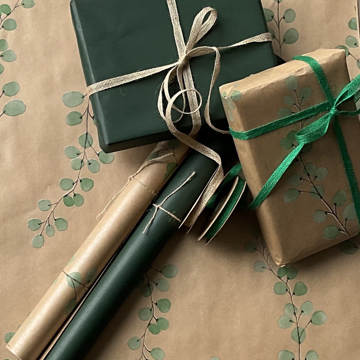 Green Christmas Wrapping Paper 43cm*10m Green Christmas Wrapping Paper